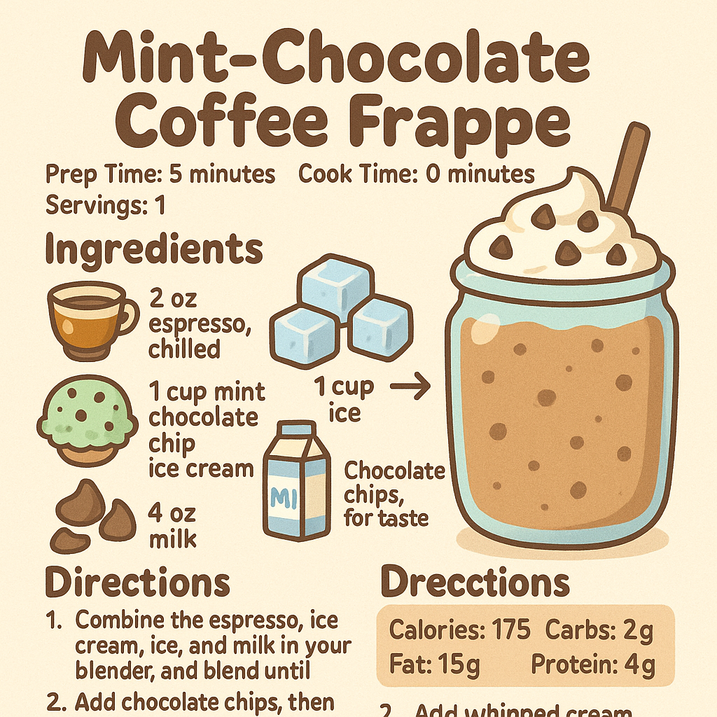 Mint Chocolate Coffee Frappe Recipe for Home Coffee Lovers