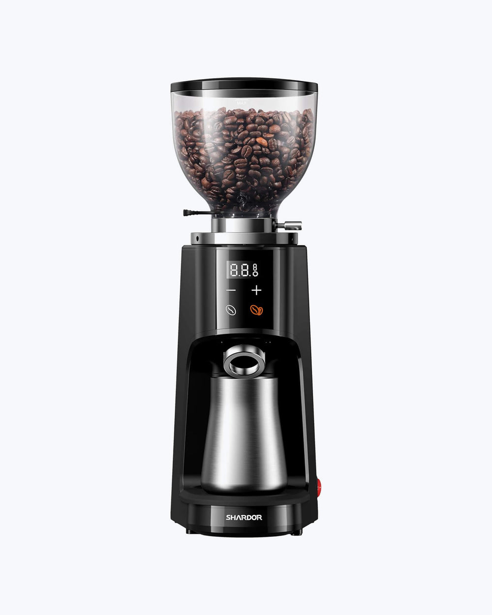 64mm Flat Burr Grinder | 100 Settings & LED Timer - Shardor
